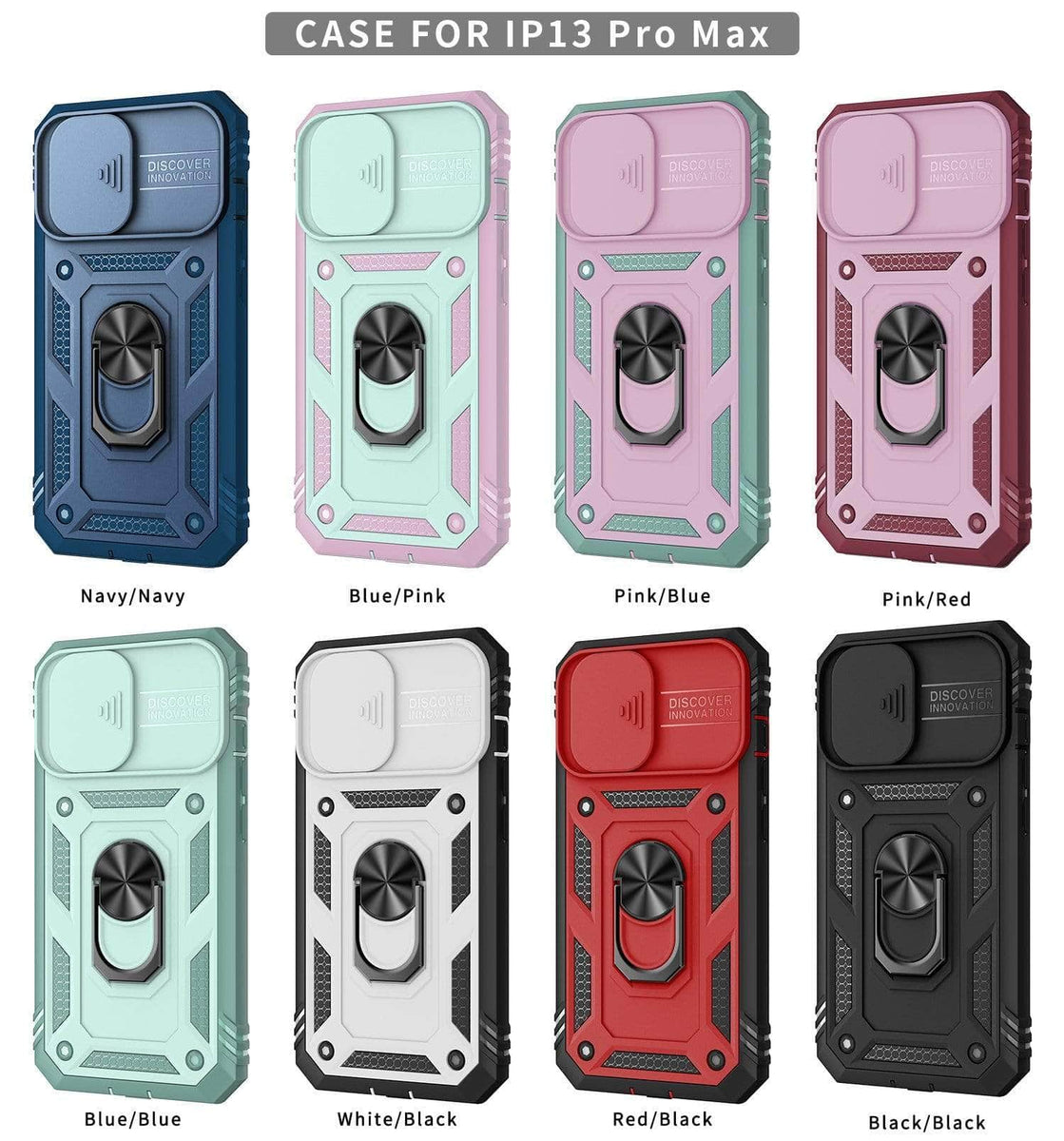 iPhone Series DISCOVER INNOVATION 2 Layers Super Armor Drop Proof Case ...